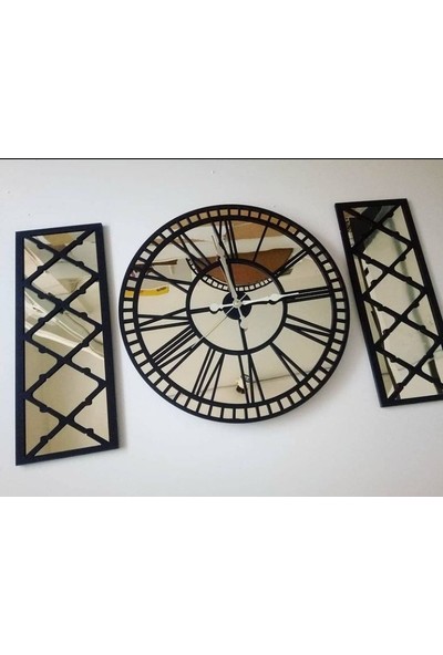 Sırayn Tasarım Dekoratif Aynalı Duvar Saatli Tablo Seti Sırayn Tasarım Dekoratif Aynalı Duvar Saatli Tablo Seti