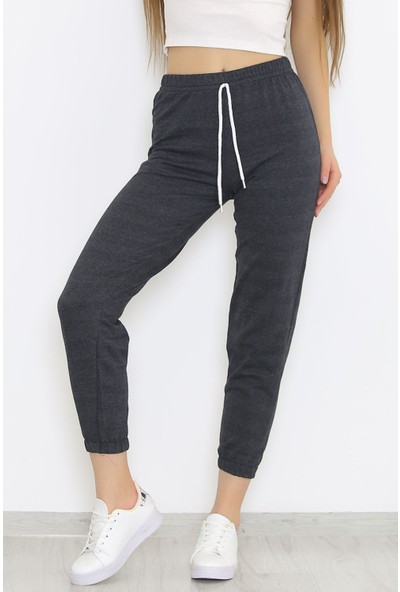 Karazona Kadın Cepsiz Eşofman Altı Antrasit KZDN1271