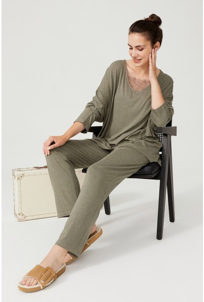 Hays Kadın Büyük Beden Uzun Pijama Takımı