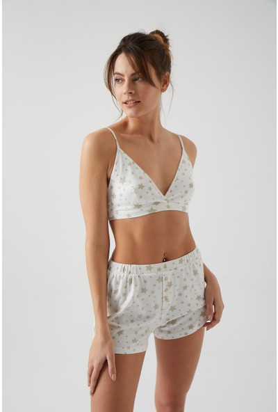 Hays Kadın Yıldız Baskılı Çıkarılabilir Pedli Sütyen