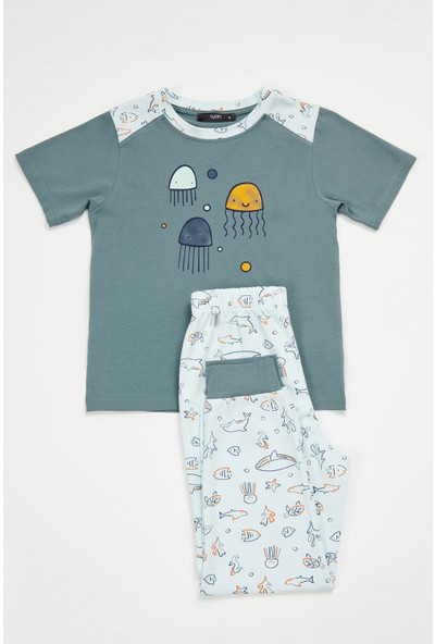 Hays Erkek Çocuk Kısa Kollu Manşetli Uzun Pijama Takımı Hays Erkek Çocuk Kısa Kollu Manşetli Uzun Pijama Takımı