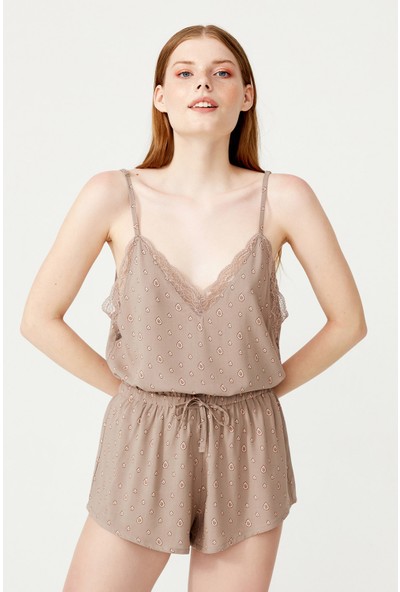 Hays Kadın Ip Askılı Dantel Detaylı Şortlu Pijama Takımı
