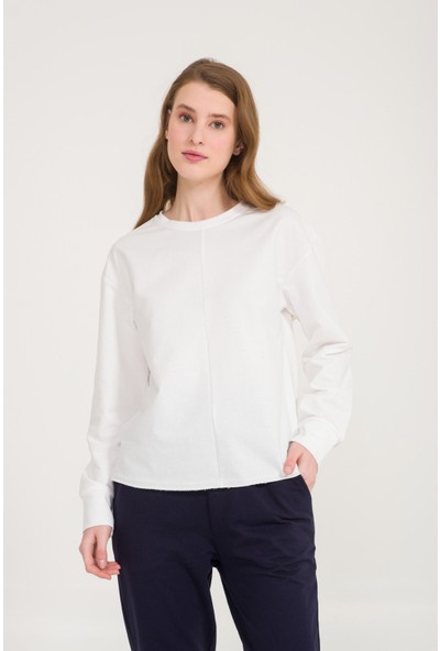 Hays Kadın Pamuklu Yuvarlak Yaka Uzun Kollu Üst