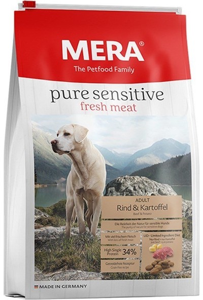Mera Pure Sensitive Tahılsız Taze Sığır Etli ve Patatesli Köpek Maması 12.5kgpetmix Mera Pure Sensitive Tahılsız Taze Sığır Etli ve Patatesli Köpek Maması 12.5kgpetmix