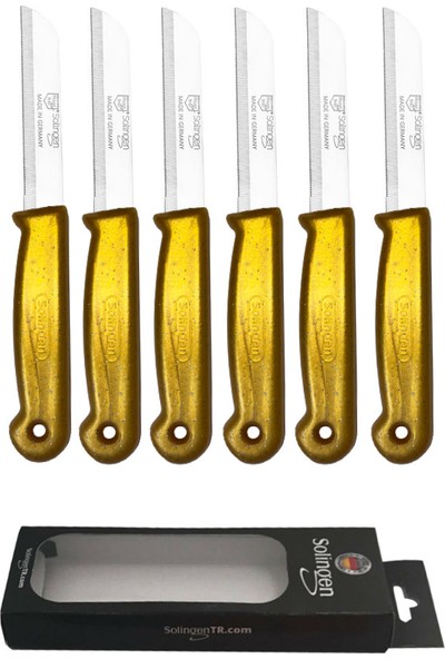 Solingen 6'lı Meyve Bıçağı Gold Simli Solingen 6'lı Meyve Bıçağı Gold Simli