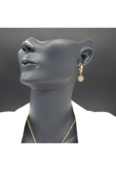 Grand-e Store Jewelry Roma Rakamlı Gold Çelik Küpe Grand-e Store Jewelry Roma Rakamlı Gold Çelik Küpe