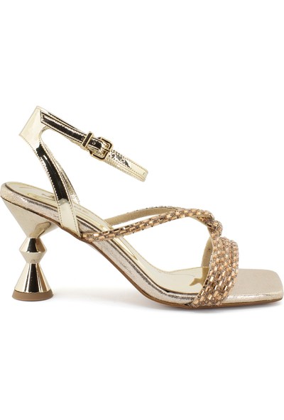 Ayakkabı Fuarı Elit Mkr 101-286C Kadın Abiye Ayakkabı Altın