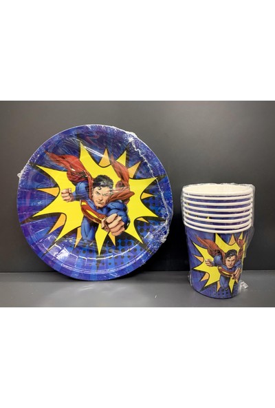 My Party Ready Süperman Konsept Doğum Günü Karton Tabak Bardak Parti Seti My Party Ready Süperman Konsept Doğum Günü Karton Tabak Bardak Parti Seti