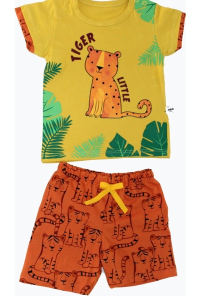 Cimcim Kaplan Baskılı Şortlu Bebektakım