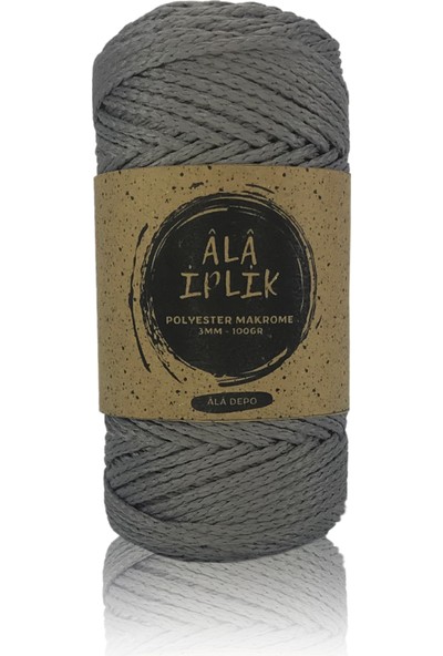 Polyester Makrome Ip Füme 3mm 100 Gram Polyester Makrome Ip Füme 3mm 100 Gram