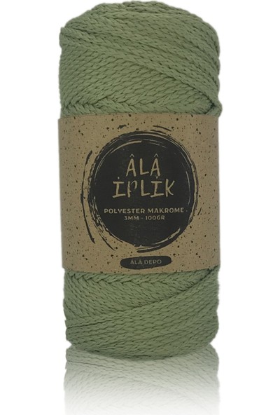 Ala Depo Polyester Makrome İp Haki 3 mm 100 gr Ala Depo Polyester Makrome İp Haki 3 mm 100 gr