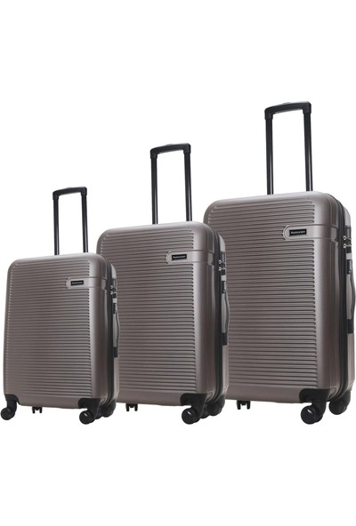 Öner 3'lü Valiz Seti Polikarbon Valiz 4x2 Teker Gold 1474 Öner 3'lü Valiz Seti Polikarbon Valiz 4x2 Teker Gold 1474