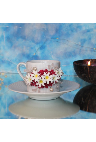 Meow Art Design Kuvars Papatya Kahve Fincanı