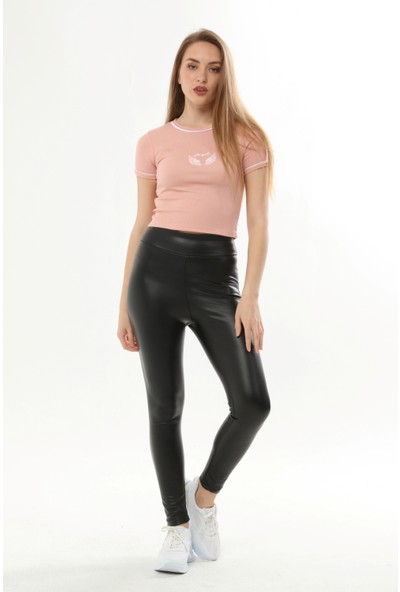 Modaleria Pembe Angel Nakışlı Kadın T-Shirt