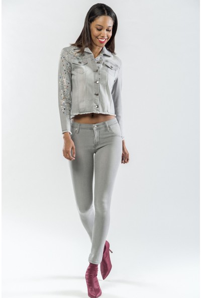 Red Apple - Dar Paça Gri Jean Pantolon Gri