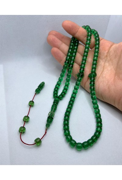 Ateş Kehribar 99 Luk Namaz Tesbihi Sistemli Tekerlek Kesim Halkalı Imame Usta Işçilikli