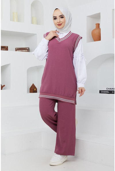 İmaj Butik Gömlek Süveter Kombin Ayrobin Tesettür Takım/gül Kurusu İmaj Butik Gömlek Süveter Kombin Ayrobin Tesettür Takım/gül Kurusu