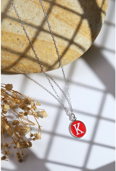 Acestes Design 925 Ayar Kırmızı Lazer Mineli K Harf Gümüş Kolye Acestes Design 925 Ayar Kırmızı Lazer Mineli K Harf Gümüş Kolye