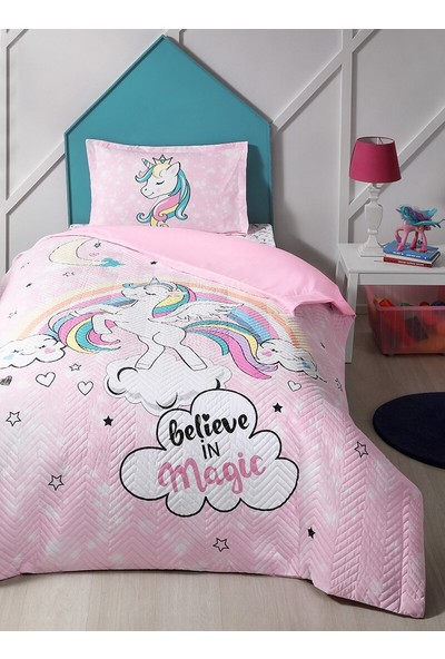 Özdilek Kapitoneli Tek Kişilik Çocuk Dört Mevsim Nevresim Takımı Complete Set-Unicorn Pembe Özdilek Kapitoneli Tek Kişilik Çocuk Dört Mevsim Nevresim Takımı Complete Set-Unicorn Pembe