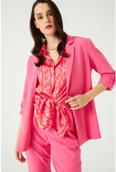 Rahat Kesim Ceket - Pembe