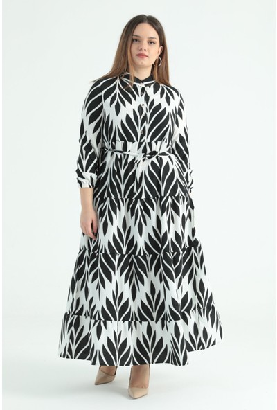 Modaplaza Kadın Kuşaklı Kat Kat Elbise 22Y-150