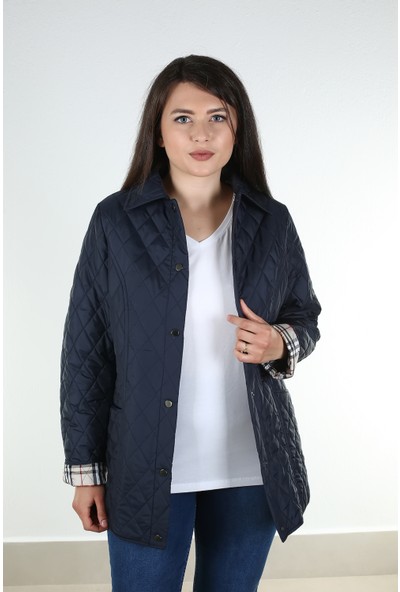 Brendon Kadın Kapitone Büyük Beden Mont 16406 Lacivert/navy 22S32016406