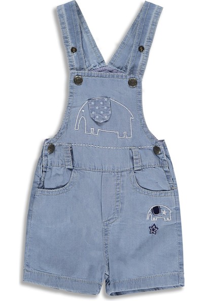 Overdo Erkek Çocuk Buz Mavisi Kot Şortlu Salopet / Bahçivan