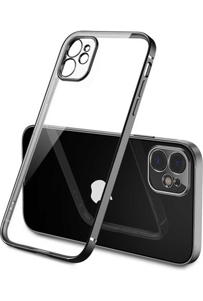 Fibaks Apple iPhone 11 Uyumlu Kılıf Kamera Korumalı Arkası Şeffaf Kenarları Renkli Kapak Fibaks Apple iPhone 11 Uyumlu Kılıf Kamera Korumalı Arkası Şeffaf Kenarları Renkli Kapak