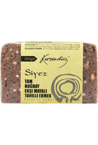 Kersendüz %100 Siyez Tam Buğday Ekşi Mayalı Tahıllı Ekmek (500 Gr)