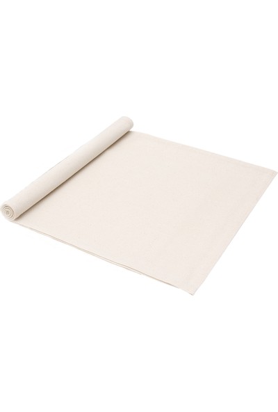 Ilgın Home Natural Keten Kumaş Runner ve Amerikan Servis