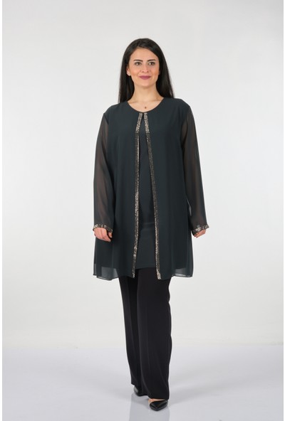 ROZESAH Büyük Beden Kolsuz Yeşil Kadın Tunik 1102621 ROZESAH Büyük Beden Kolsuz Yeşil Kadın Tunik 1102621