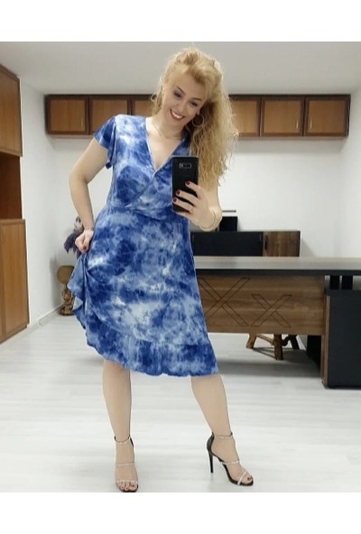 Butik Florya Batık Elbıse Mavi Butik Florya Batık Elbıse Mavi
