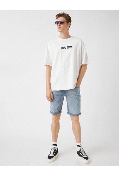 Koton Eskitmeli Kot Şort Koton Eskitmeli Kot Şort