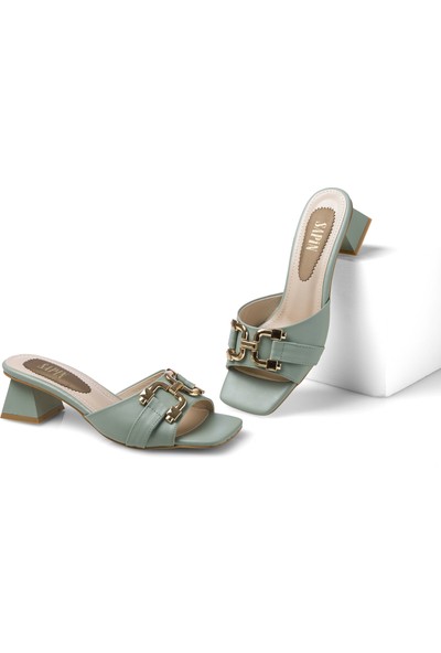Sapin Kadın Topuklu Tokalı Terlik (Tam Kalıp Kullandığınız Beden Önerilir) 72301