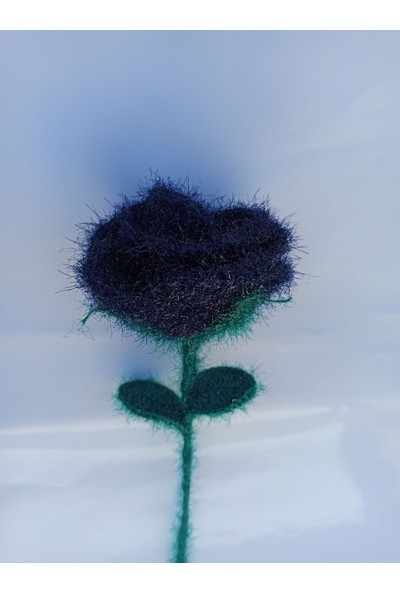 Modatac Lacivert Gül Örme Yapay Çiçek