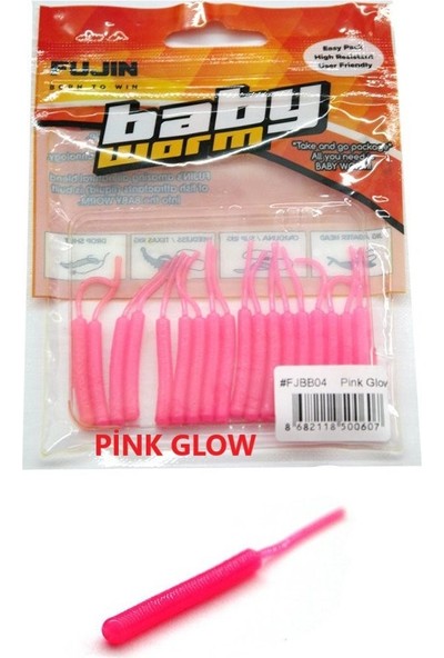 Fujin Baby Worm 5.2 cm Floating Lrf Silikonu Pınk Glow Fujin Baby Worm 5.2 cm Floating Lrf Silikonu Pınk Glow
