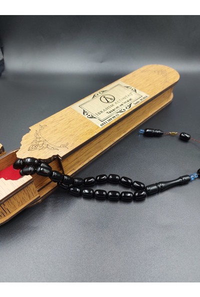 Uçak Camı Siyah Mavi Kombinli Tespih