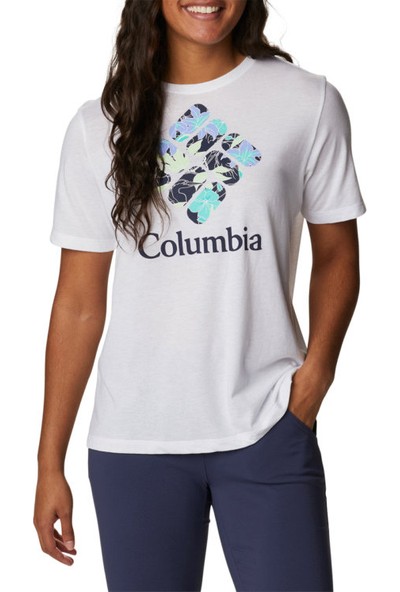 Columbia Csc W Lakeshore Flora Ss Tee Kadın Kısa Kollu Tişört CS0256-100