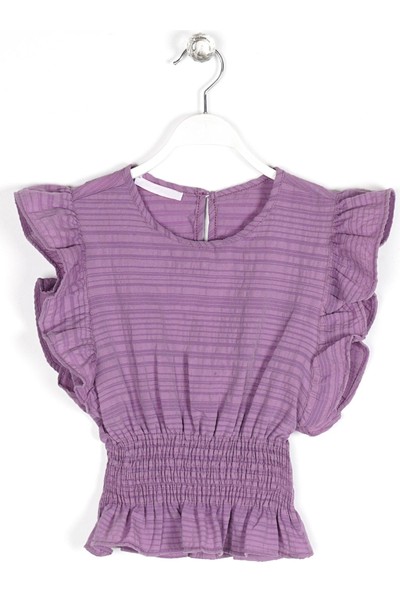 Zepkids Kız Çocuk Yarasa Kol Beli Lastikli Bluz 8-12 Yaş Zepkids Kız Çocuk Yarasa Kol Beli Lastikli Bluz 8-12 Yaş