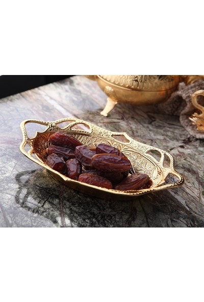 Mosev Gold Metal Oval Hurmalık Lokumluk