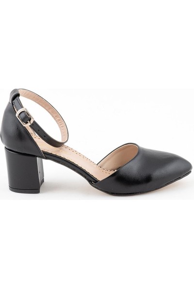 Beyken Topuklu Bilek Bağlı Kadın Sandalet 37-Siyah