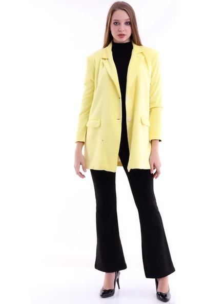 Örme Astarlı Mevsimlik Ceket SARI9050