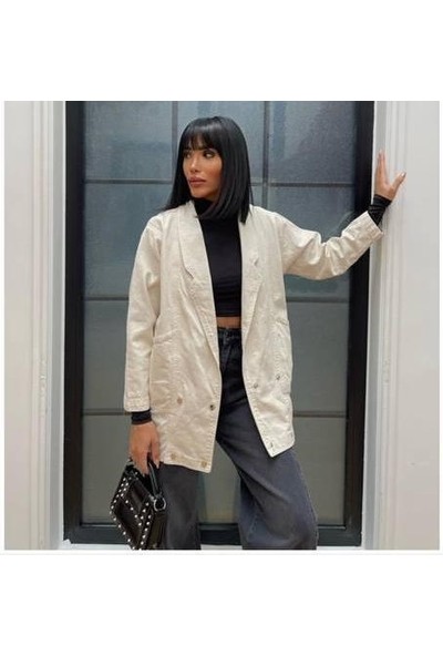 Ello Şal Yaka Tasarım Kot Ceket
