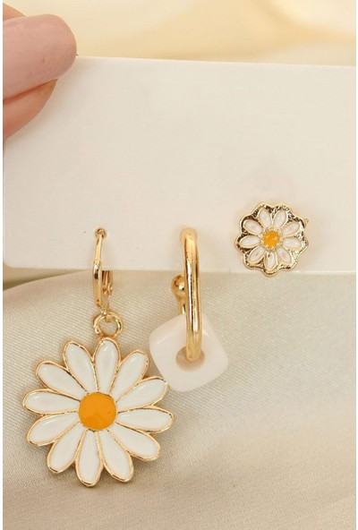 Karazona Kadın Papatya Model Küpe Seti KZ-BKP6344 Karazona Kadın Papatya Model Küpe Seti KZ-BKP6344