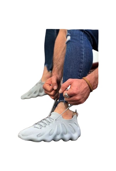 WG300 Gri Triko Sargı Taban Casual Erkek Ayakkabı