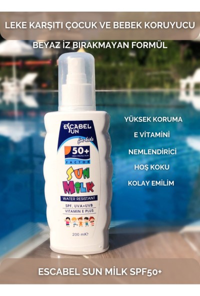 Escabel Sun Kids Spf 50+ Faktör Bebek ve Çocuk Için Güneş Kremi 200 ml Escabel Sun Kids Spf 50+ Faktör Bebek ve Çocuk Için Güneş Kremi 200 ml