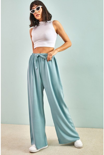 Style Savor Kadın Viskon Beli Lastikli Bol Paça Pantolon