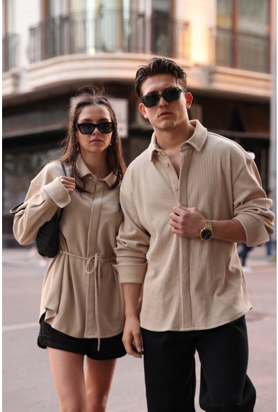 Morrez Beige Waffle Gömlek