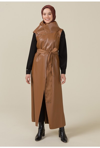 Taba Kemerli Deri Yelek 2217031