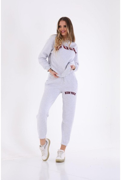 My Shiness Kadın Gri New York Eşofman Takımı